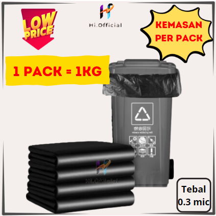 Jual HD Plastik Sampah / 1 PACK +-1 KG / Kantong Sampah Hitam / 1 PACK +-1 KG / Termurah Pabrik ...