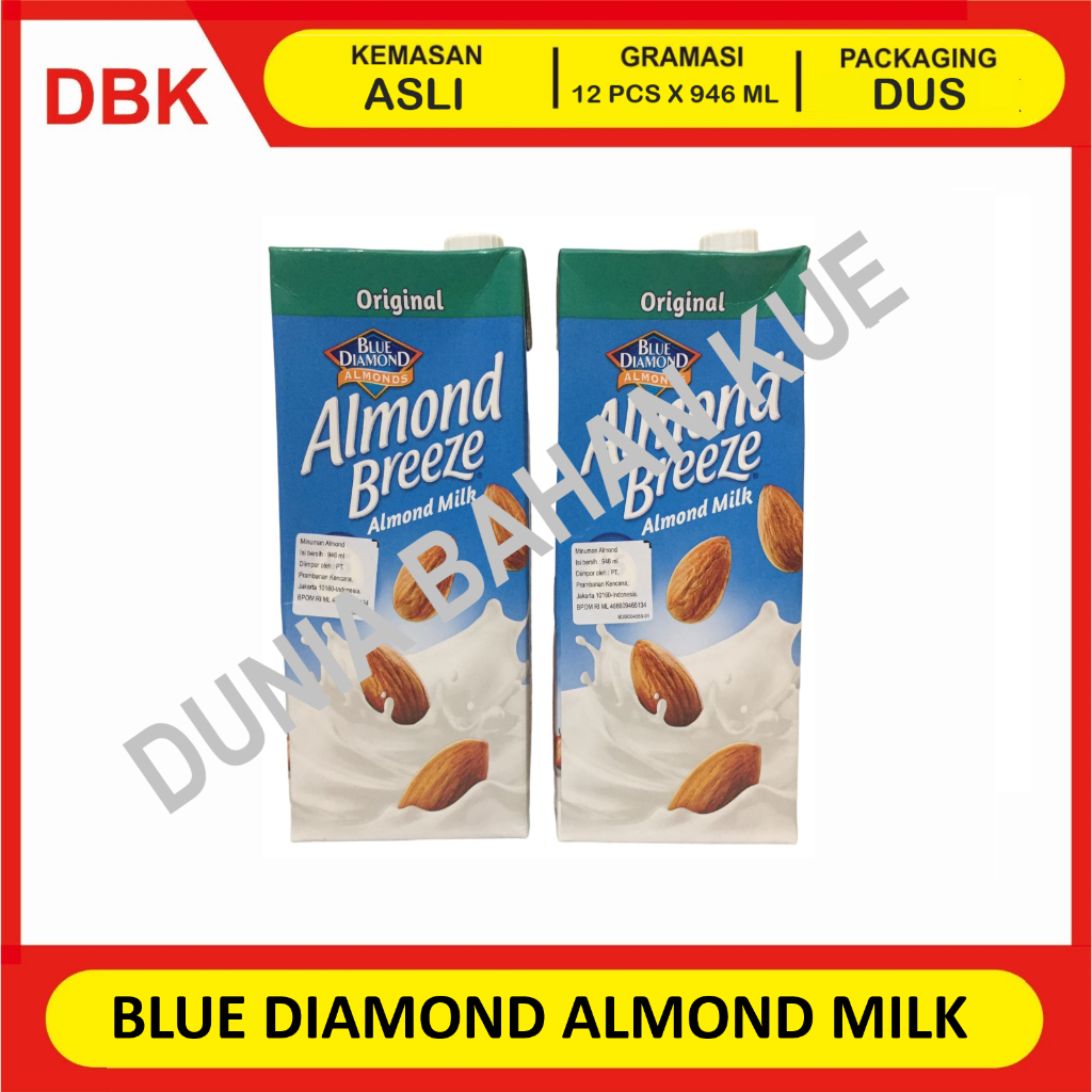 Jual BLUE DIAMOND ALMOND BREEZE 946 ML-1 DUS 12 PCS / ALMOND MILK ORIGINAL / SUSU ALMOND ...