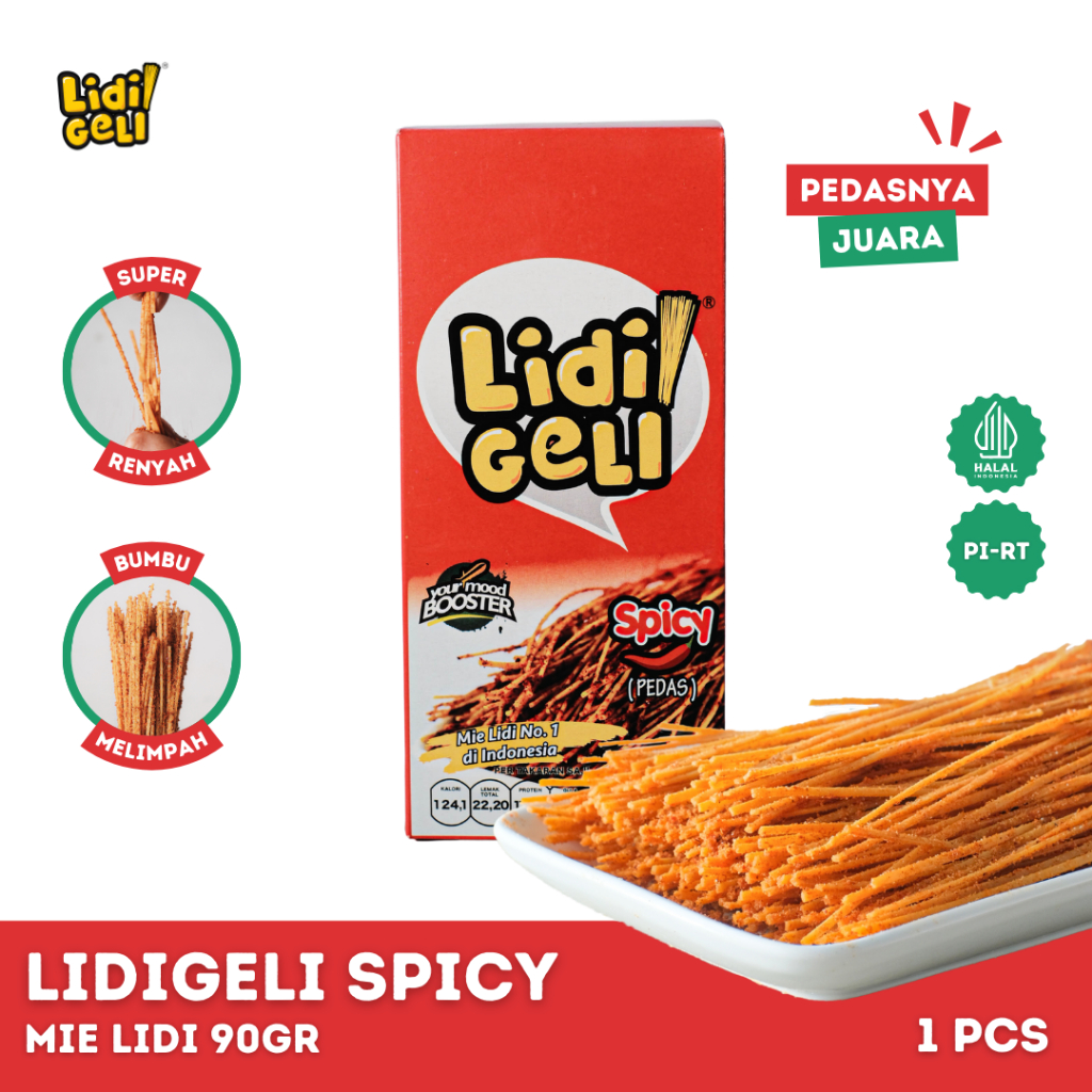 Jual Lidi Geli - Mie Lidi Rasa Spicy 90gr | Shopee Indonesia