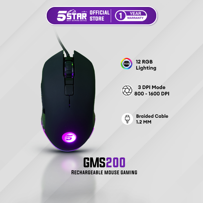 Jual 5Star Mouse Gaming 7200DPI LED Optical USB Wired Mouse 12 Buttons ...