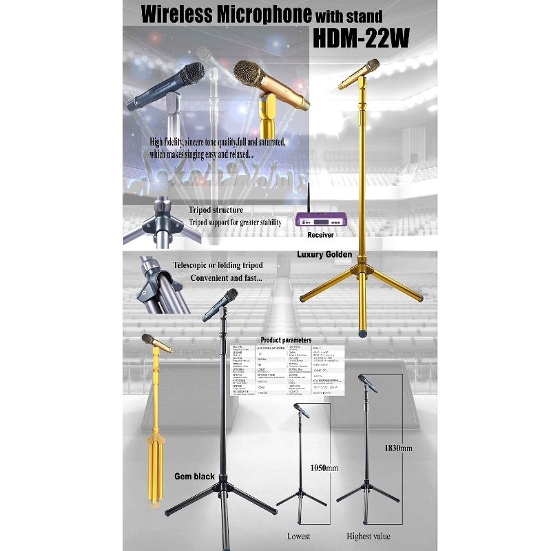 Jual mic wireless with stand standing VPK HDM 22W ORIGINAL | Shopee Indonesia