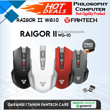Jual FANTECH MOUSE WIRELESS GAMING RAIGOR II WG10 BLACK / MOUSE MURAH ...