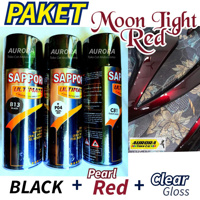 Jual PAKET Sapporo Ultimate Moonlight Red / Hitam Lembayung Merah isi 3 ...