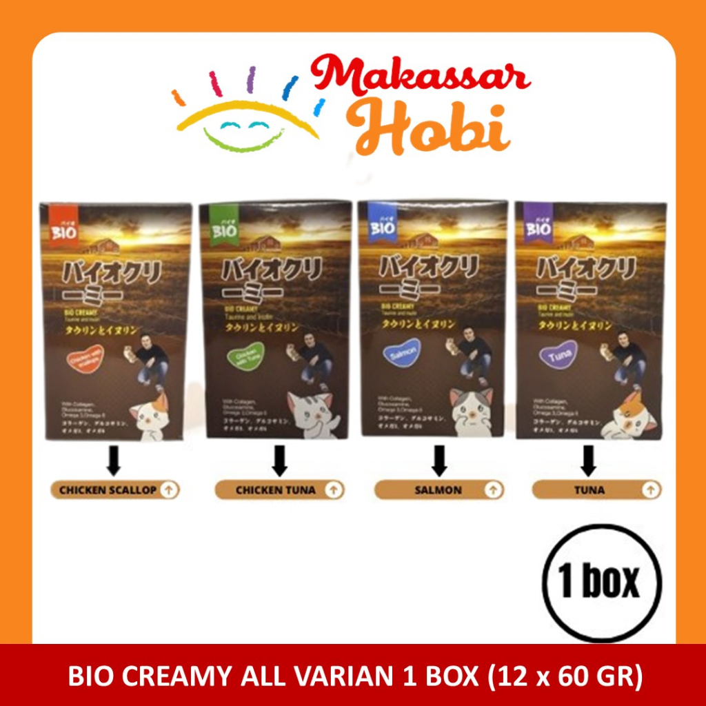 Jual Bio Creamy 1 Box 12 Pcs Snack Kucing Rasa Chicken Scallop Tuna ...