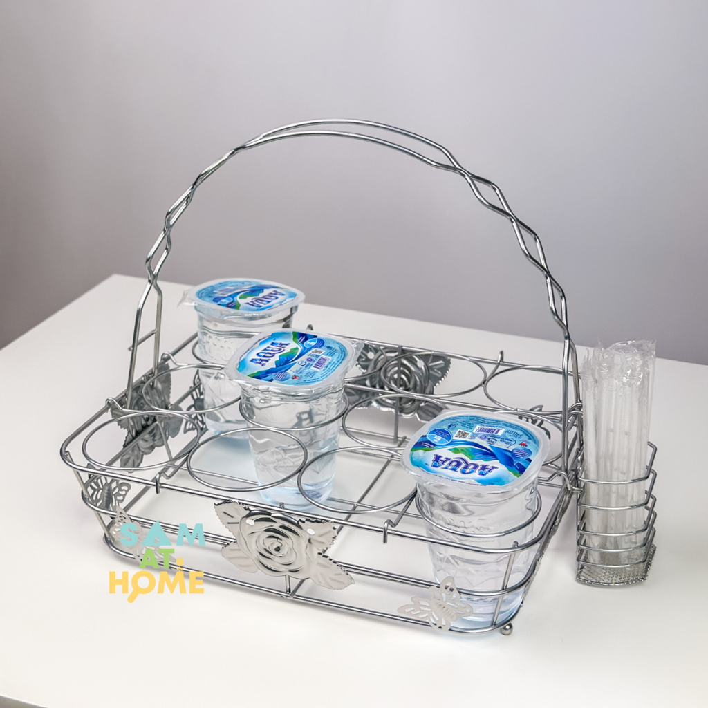 Jual Rak Aqua Gelas / Keranjang Tempat Air Mineral Stainless Steel ...