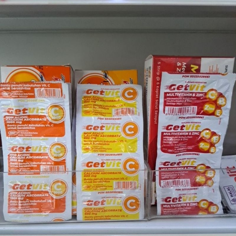 Jual GETVIT C GETVIT MULTIVITAMIN DAN ZINC ISI 6 TABLET | ZEGAVIT ...