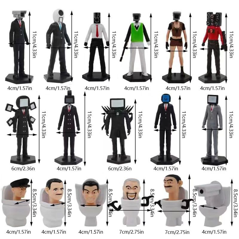 Jual 17pcs/Set Skibidi Toilet Camera Man Action Figure Speaker Man TV ...