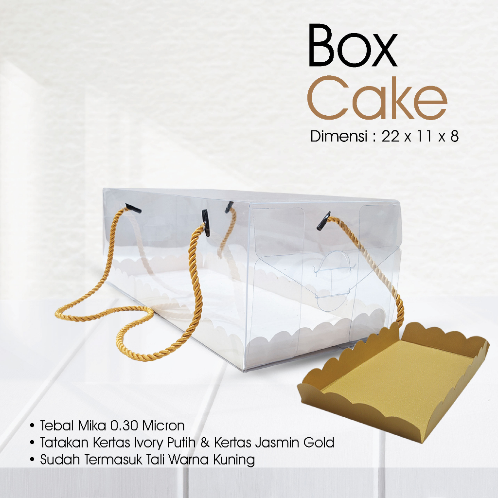Jual Kotak Mika Kemasan Kue / Cake Uk. 22 x 11 x 8 | Shopee Indonesia
