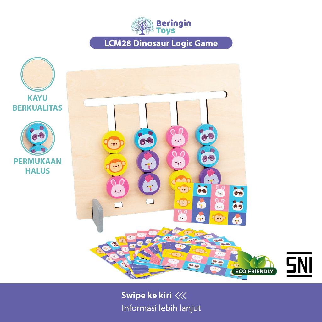 Jual Mainan Edukasi Dinosaurus Montessori Logic Game Matching Color ...