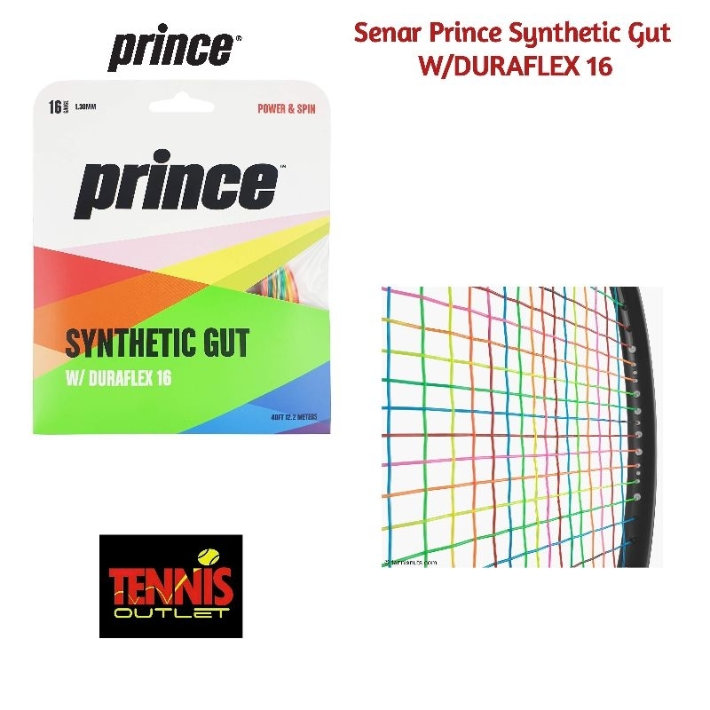 Jual Senar Prince Synthetic Gut W/Duraflex 16 ( Rainbow ) | Shopee ...