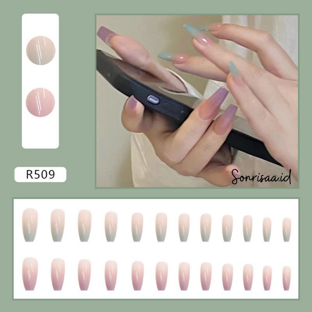 Jual Kuku Palsu Polos Gradasi 24pcs (R509) / Nail Art / Fake Nails ...