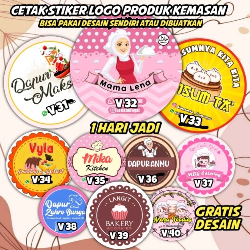 Jual STIKER LABEL STICKER LOGO BULAT CUSTOM | GRATIS DESAIN TANPA MIN ...