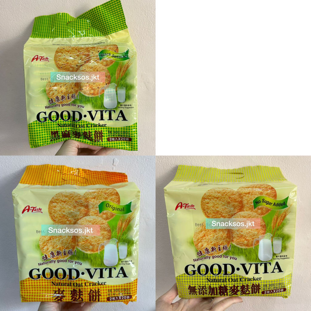 Jual A TASTE GOOD VITA NATURAL OAT CRACKER ORIGINAL / BLACK SESAME / NO ...