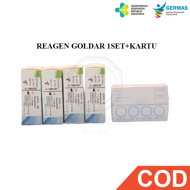 Jual Reagen Goldar | Test Golongan Darah Ultracare 1 Set + Kartu 100 ...