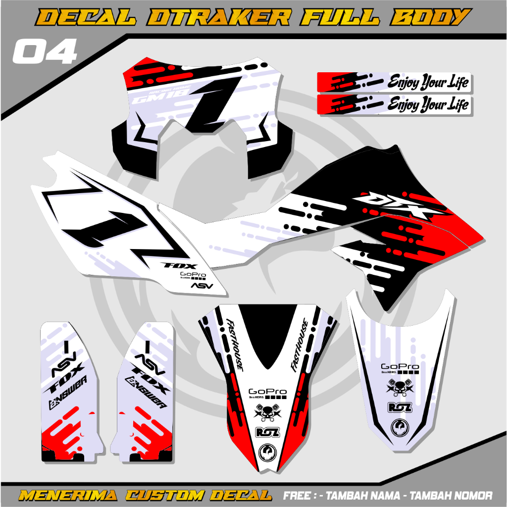 Jual Dekal Sticker Dtracker Dtx New 150 Hologram Full Body Merah ...