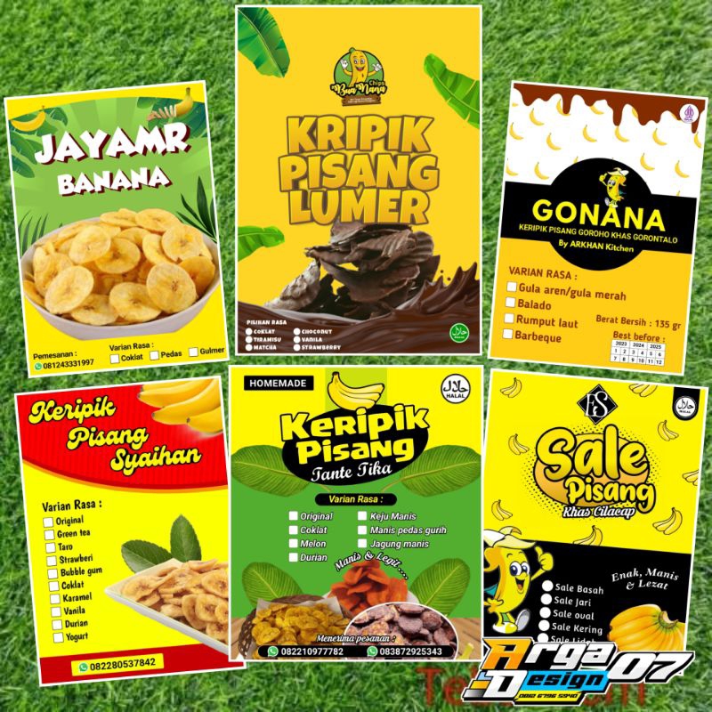 Jual Stiker Label Keripik Pisang Stiker Custom Glosy Mengkilap Shopee