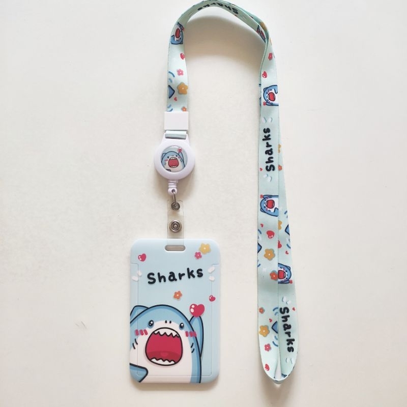 Jual ID Card Holder Name Tag Lanyard Badge Reel / Kalung Wadah Kartu ...