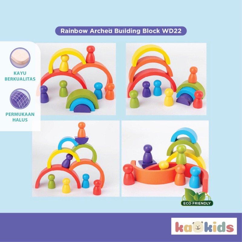 Jual KAOKIDS Rainbow Arched Building Blocks / Mainan Balok Susun ...