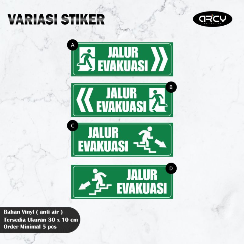 Jual STIKER JALUR EVAKUASI / STIKER EVAKUASI / STICKER EVAKUASI / SIGN STICKER | Shopee Indonesia