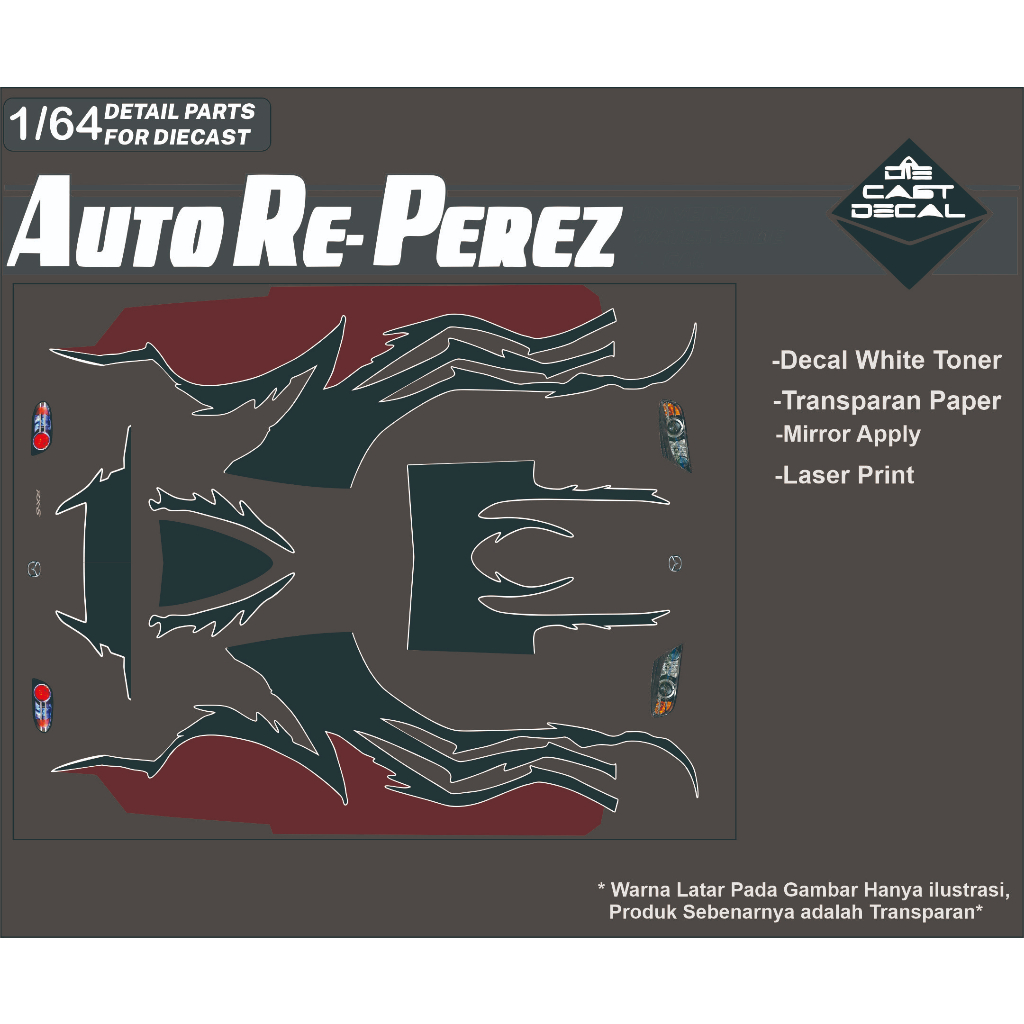 Jual [WHITE TONER] DECAL HOTWHEELS WHITE TONER AUTOREPEREZ - LIVERY ...
