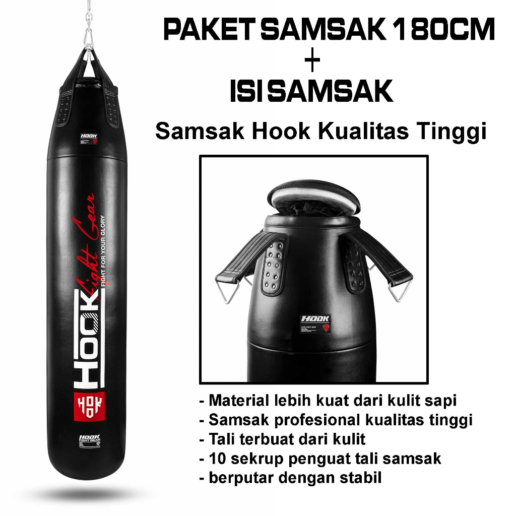 Jual Samsak Tinju Gantung 180cm Hook Sansak Muay Thai Punching Bag ...