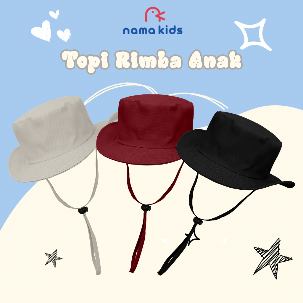 Jual TOPI RIMBA ANAK PREMIUM POLOS MURAH PAKAI TALI LUCU ANAK DAN BAYI ...