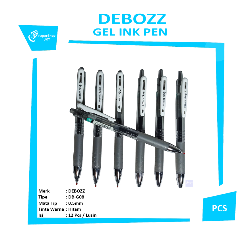 Jual DEBOZZ - Gel Ink Pen Pulpen Cetek 0.5mm - Pcs | Shopee Indonesia