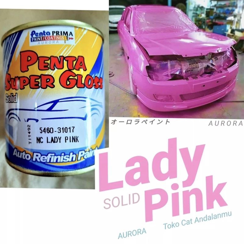 Jual Cat Penta Super Gloss NC Lady Pink Solid 200ml 200cc seperempat ...
