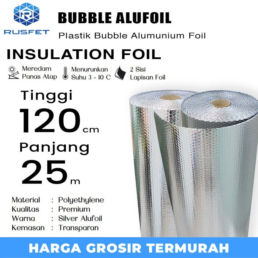 Jual Bubble Alumunium Foil 120cm x 25m Insulation Foil Peredam Panas ...