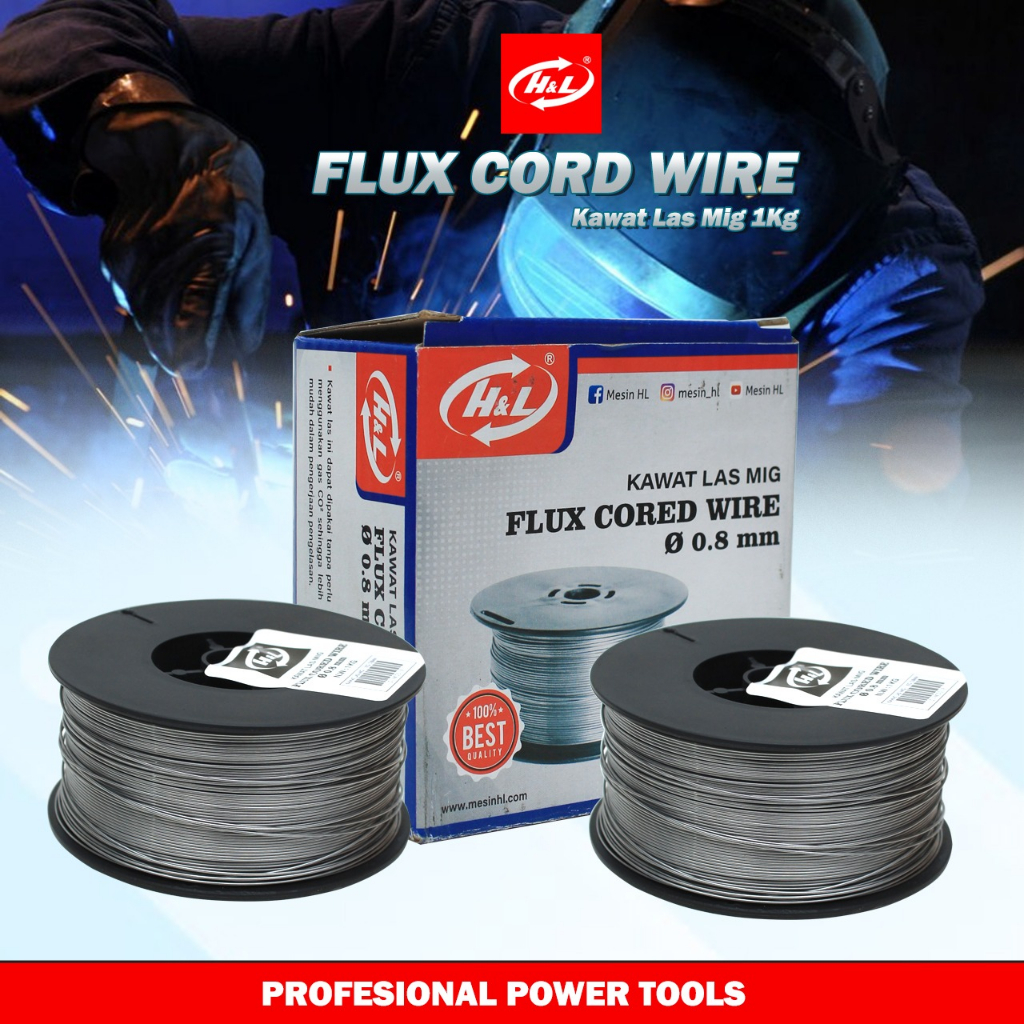 Jual kawat las mig 0.8mm/1.0mm 1kg gasLess tanpa gas CO2 Flux Core Wire E71T-GS | Shopee Indonesia