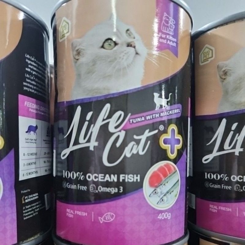 Jual LIFE CAT TUNA WITH MACKAREL 400 GR 100% OCEAN FISH WET FOOD ...