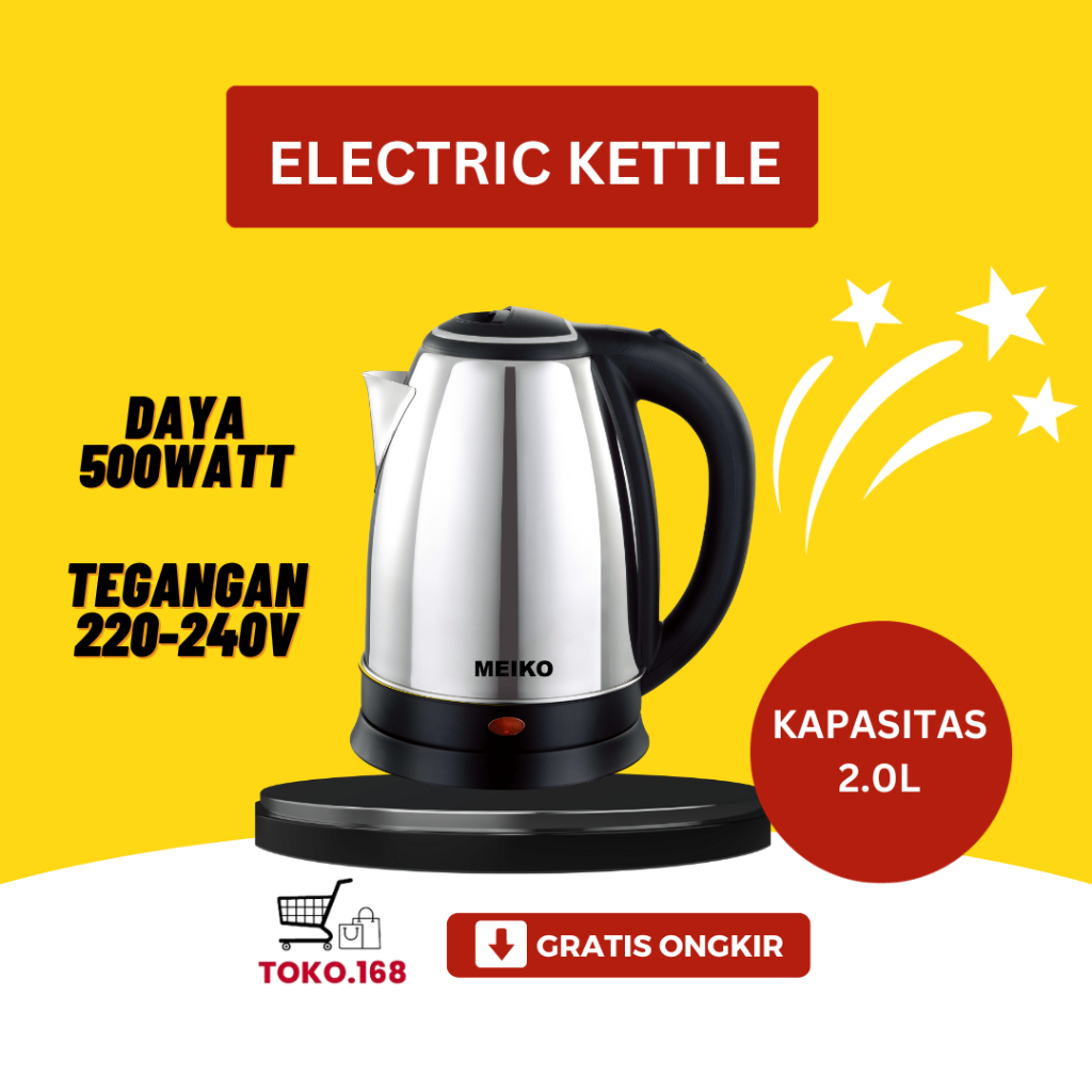 Jual Electric Kettle Stainless Steel / Pemanas Air Listrik / Teko ...