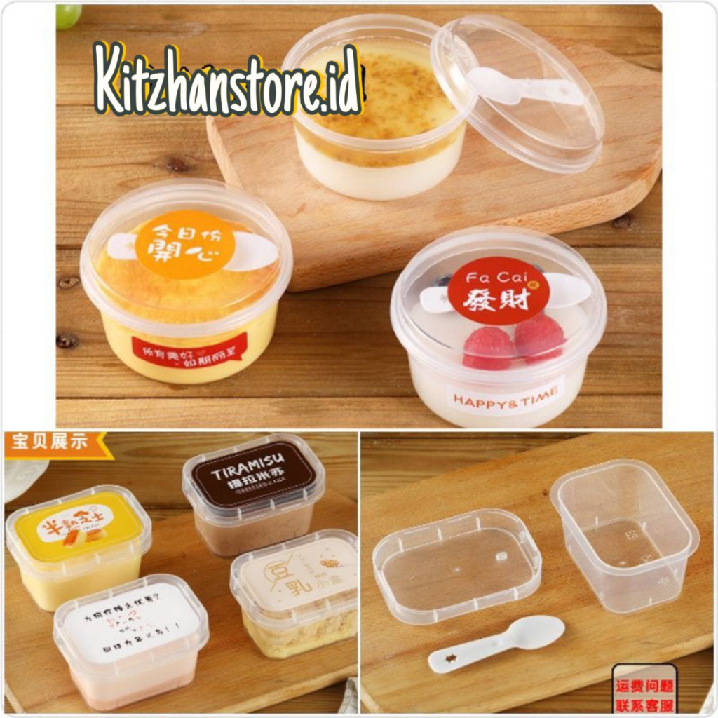 Jual 10pcs PREMIUM KOREAN dessert cup box kotak kue cake dessert puding ...