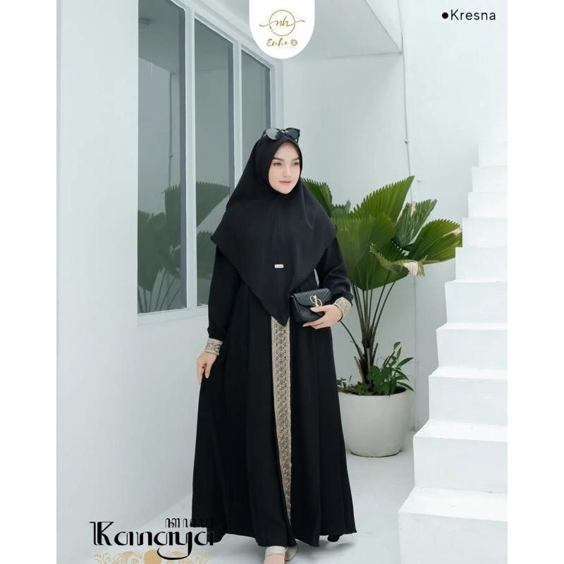 Jual GAMIS PLUS JILBAB SET SYARI KANAYA SERIES BAJU KONDANGAN WANITA ELEGAN SIMPEL MEWAH PAKAIAN ...