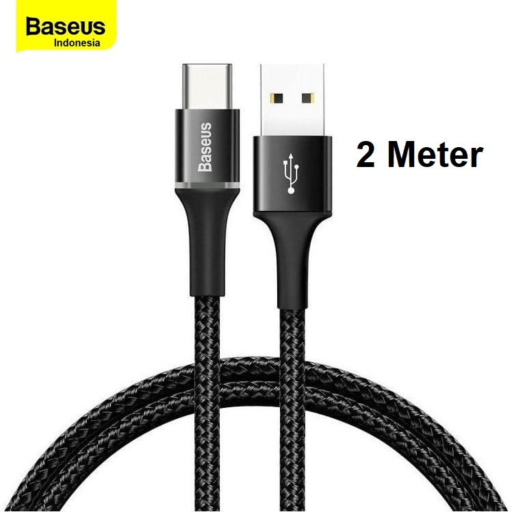 Jual BASEUS Kabel Data Halo USB to TYPE C 2A 2M 2 Meter 200CM Ori ...
