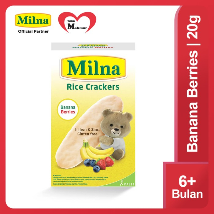 Jual Milna Rice Crackers Apple Orange / Banana Berries / Sweet Potato ...