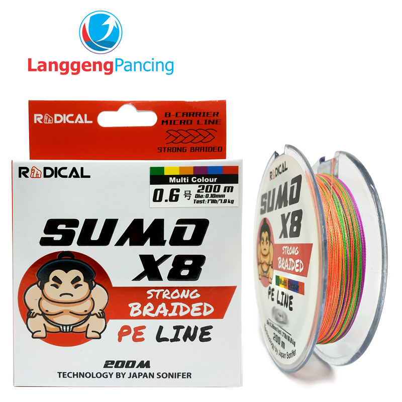 Jual ALAT PANCING SENAR PE RADICAL SUMO X8 MULTICOLOUR 200M KUAT | Shopee Indonesia