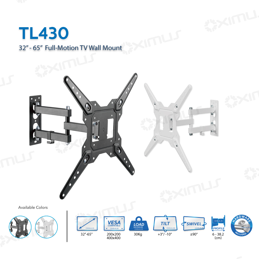 Jual BRACKET TV LED LCD MONITOR 32" - 65" OXIMUS TL430 FULL- MOTION TV ...