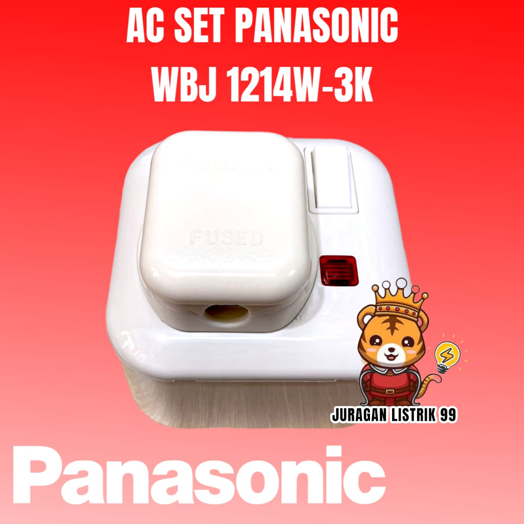 Jual PANASONIC STOP KONTAK AC SET WBJ1214W / STEKER AC / STOP KONTAK AC ...