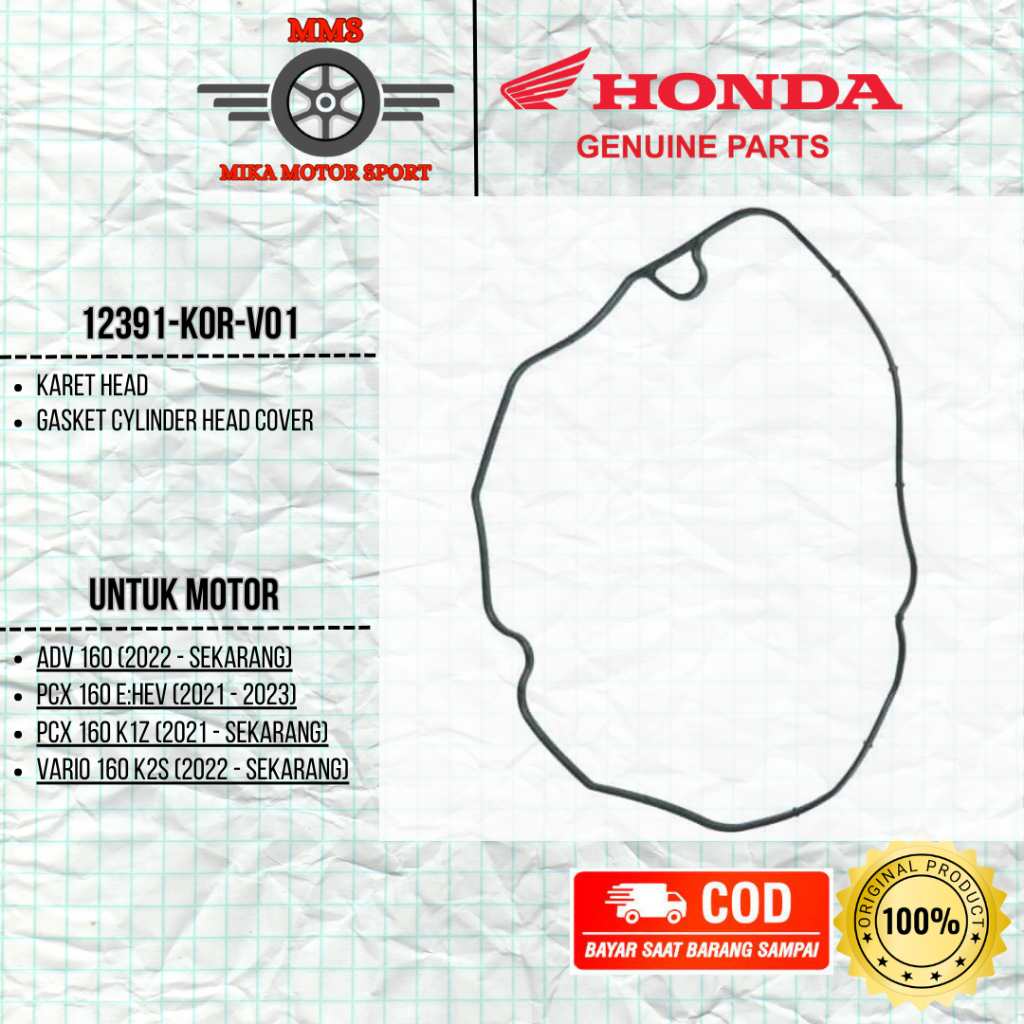 Jual 12391-K0R-V01 Karet Head Gasket Cylinder Comp Head Cover PCX 160 ... Jual 12391-K0R-V01 Karet Head Gasket Cylinder Comp Head Cover PCX 160 ...