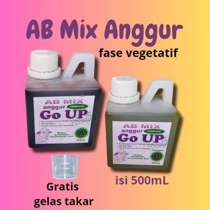 Jual AB MIX ANGGUR fase VEGETATIF/PERTUMBUHAN (500ml pekatan A+500ml ...