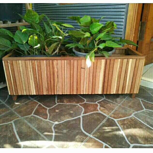 Jual Wooden flower pot/Pot kayu besar panjang P,72cmxL,22cmxT,25cm ...