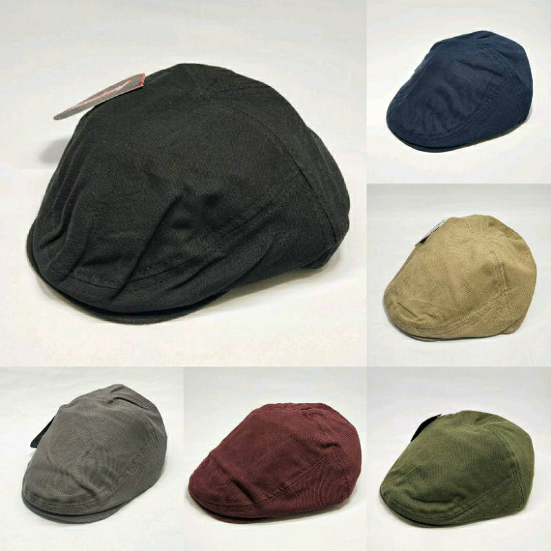Jual Topi Patino Polos Canvas Premium / Topi Kodok / Topi Seniman ...