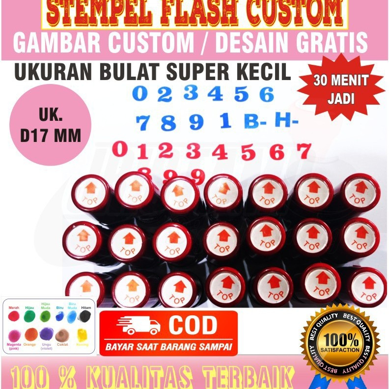 Jual *PROMO* STEMPEL CUSTOM / REFFIL / D-17 / STEMPEL BULAT SUPER KECIL ...