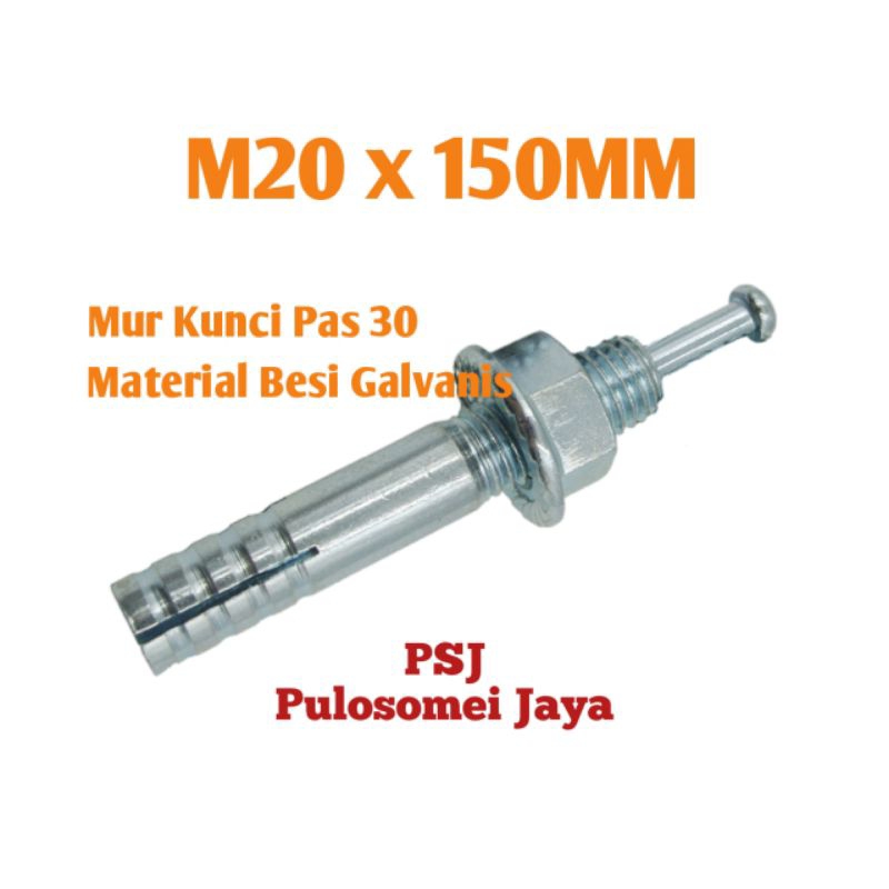 Jual High Angkur M20 x 150 / High Anchor / Dynabolt Ketok / Hit Anchor ...