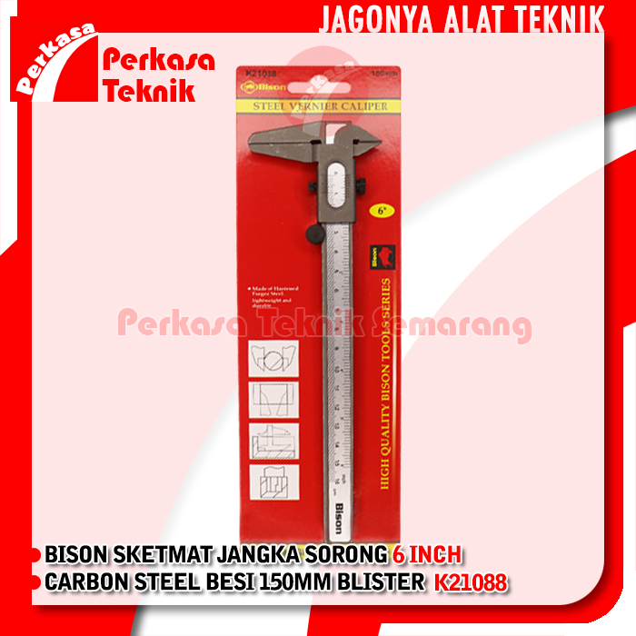Jual BISON K21088 Sketmat Jangka Sorong 6" Carbon Steel Besi 150mm ...