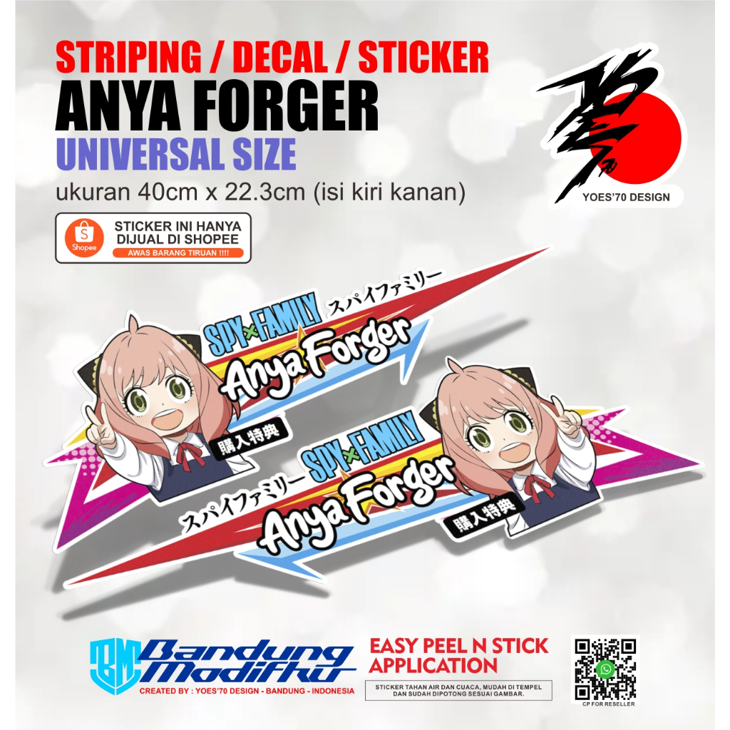 Jual Striping Sticker Decal Anya Forger Universal size | Shopee Indonesia
