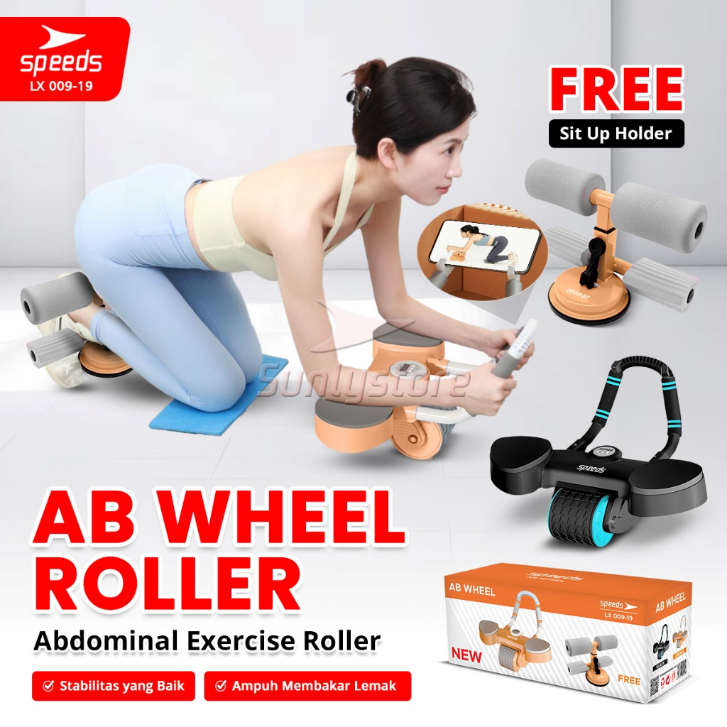 Jual SPEEDS Ab Wheel 2in1 Ab Roller Wheels Plank Trainer Abdominal Core ...