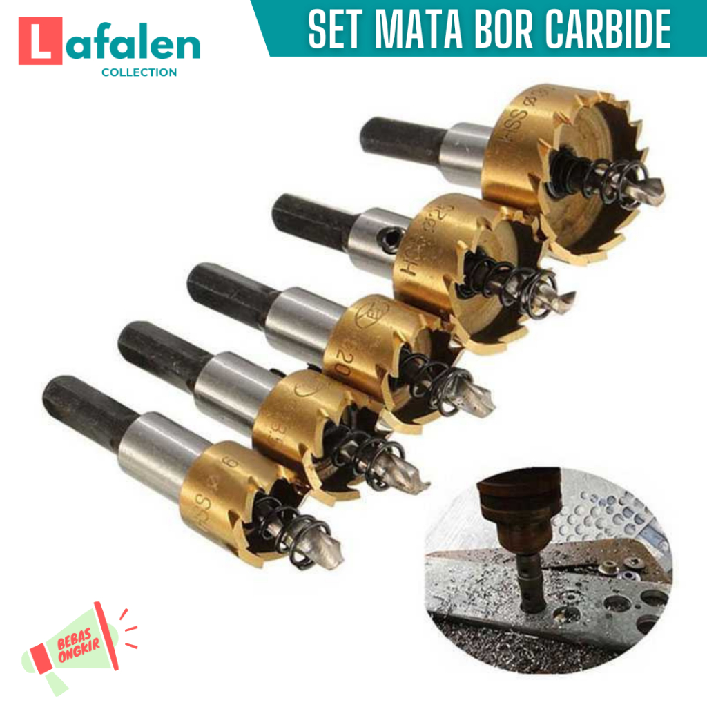 Jual Mata Bor Carbide HSS / Mata Bor Pelubang Kayu Besi Kuningan Hole 5 ...