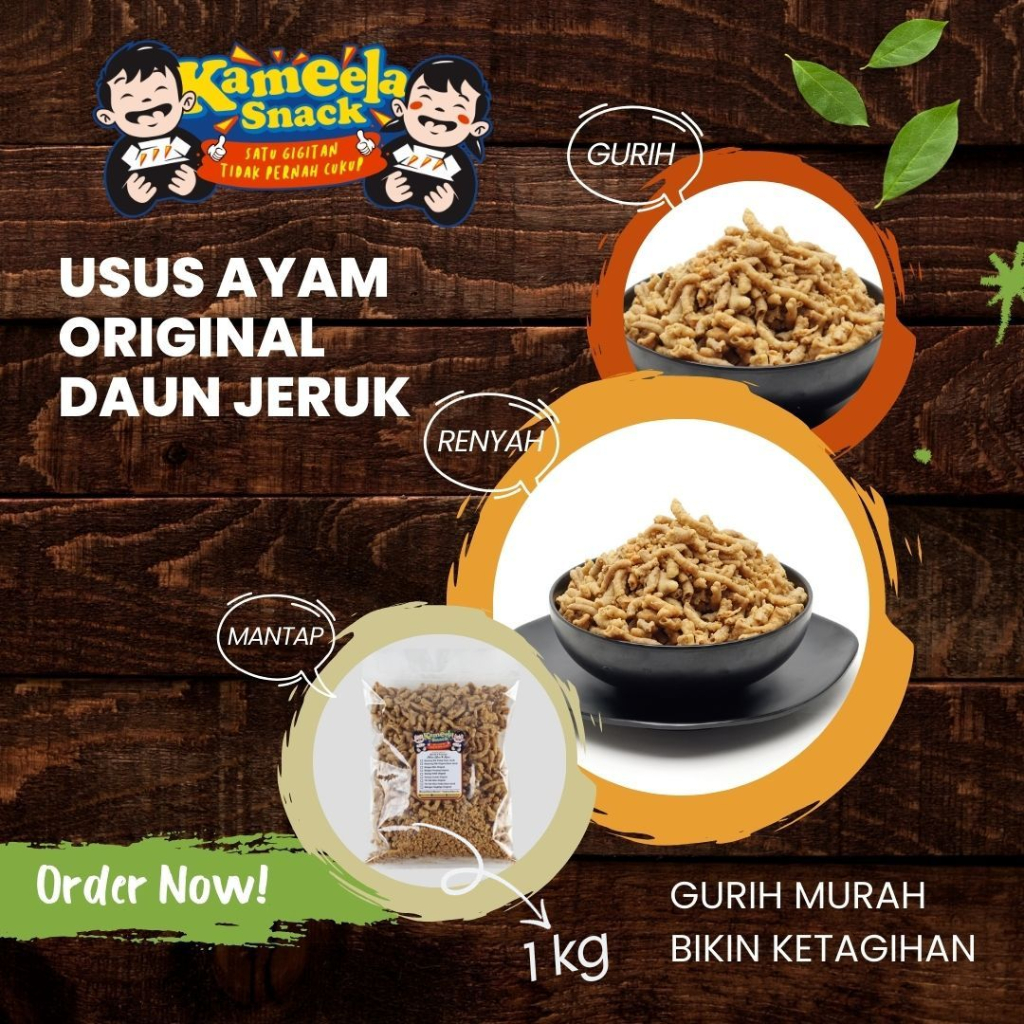 Jual Kameela Snack Usus Ayam Crispy Original 1kg | Shopee Indonesia